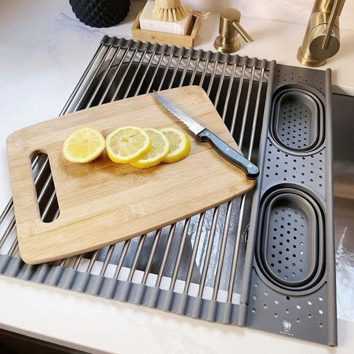 Roll up Silicone & Steel Dish Drying Rack — EarthShopp